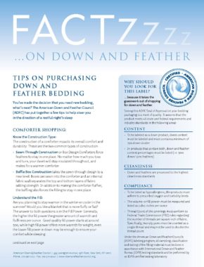 Consumer Facts – American Down and Feather Council